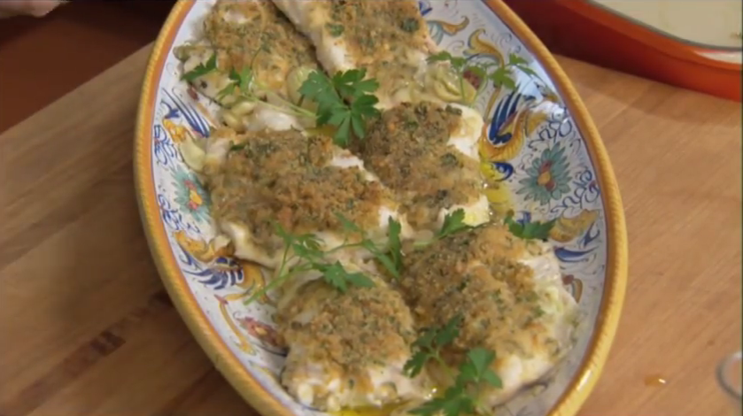 Baked Fish with Savory Fish Crumbs - Lidia
