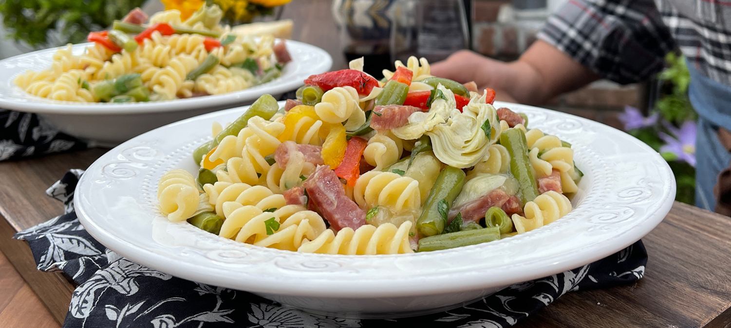 Fusilli with Salami and Roasted Peppers - Lidia