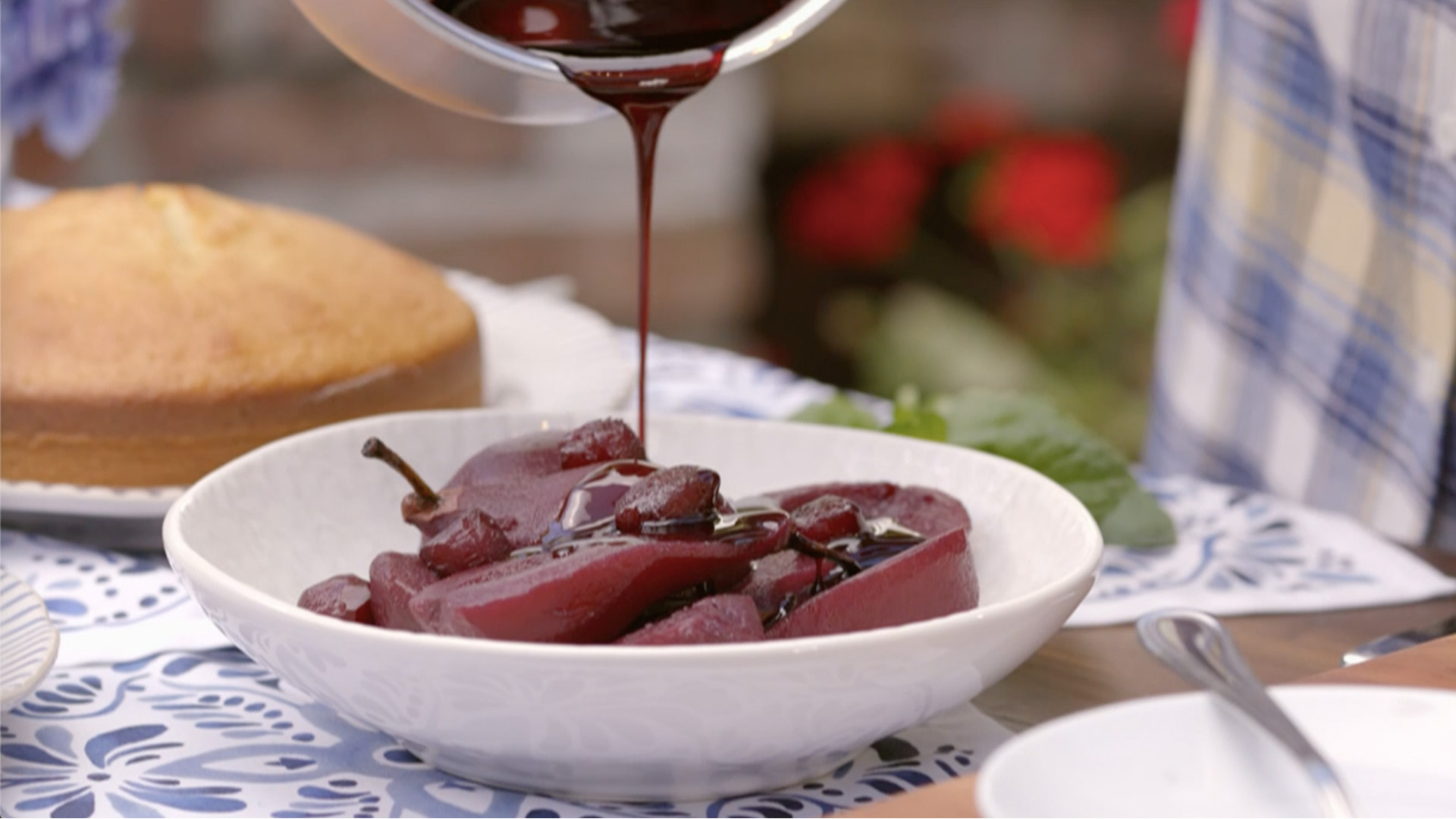 Red Wine Poached Pears - Lidia