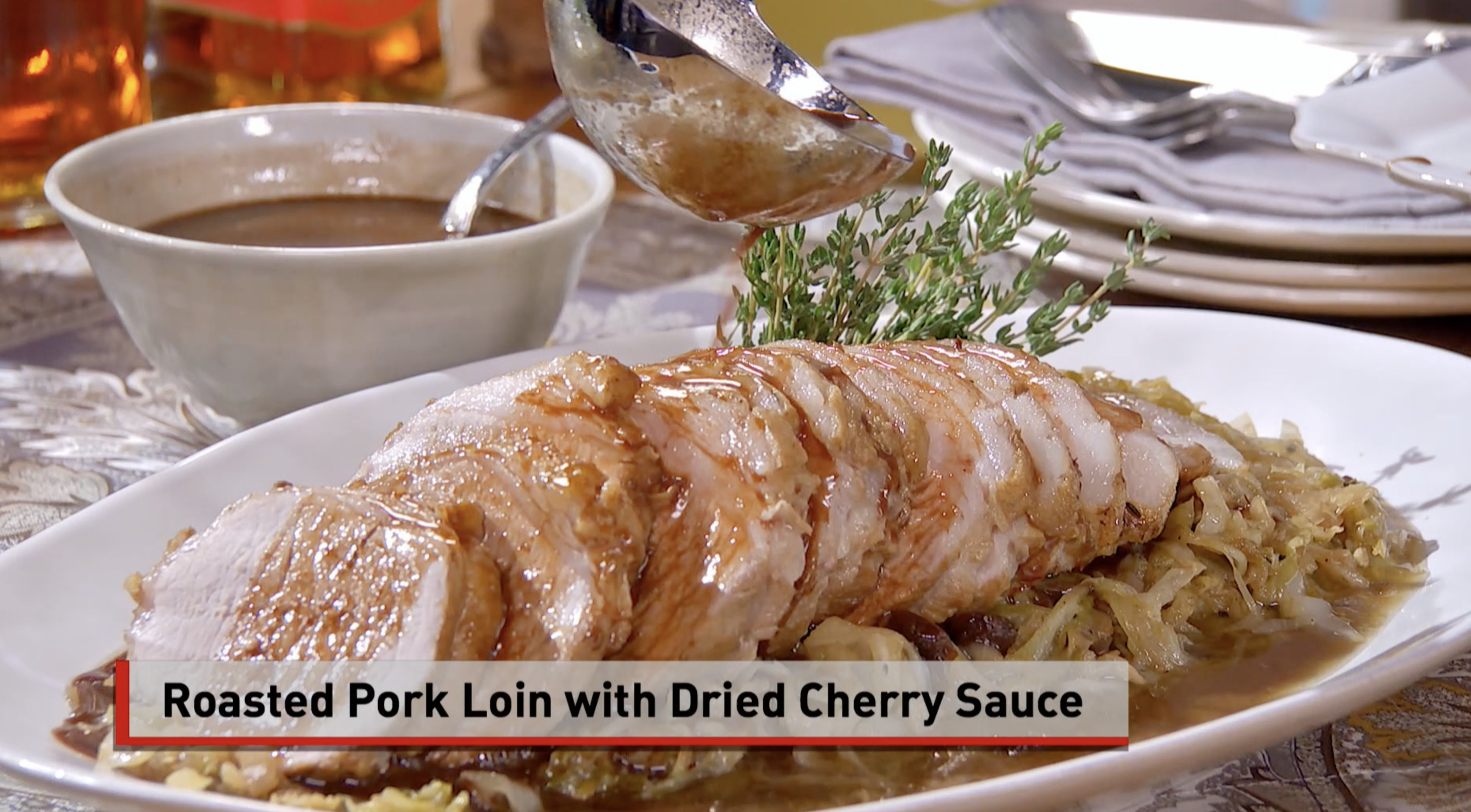 Roasted Pork Loin with Dried Cherry Sauce - Lidia