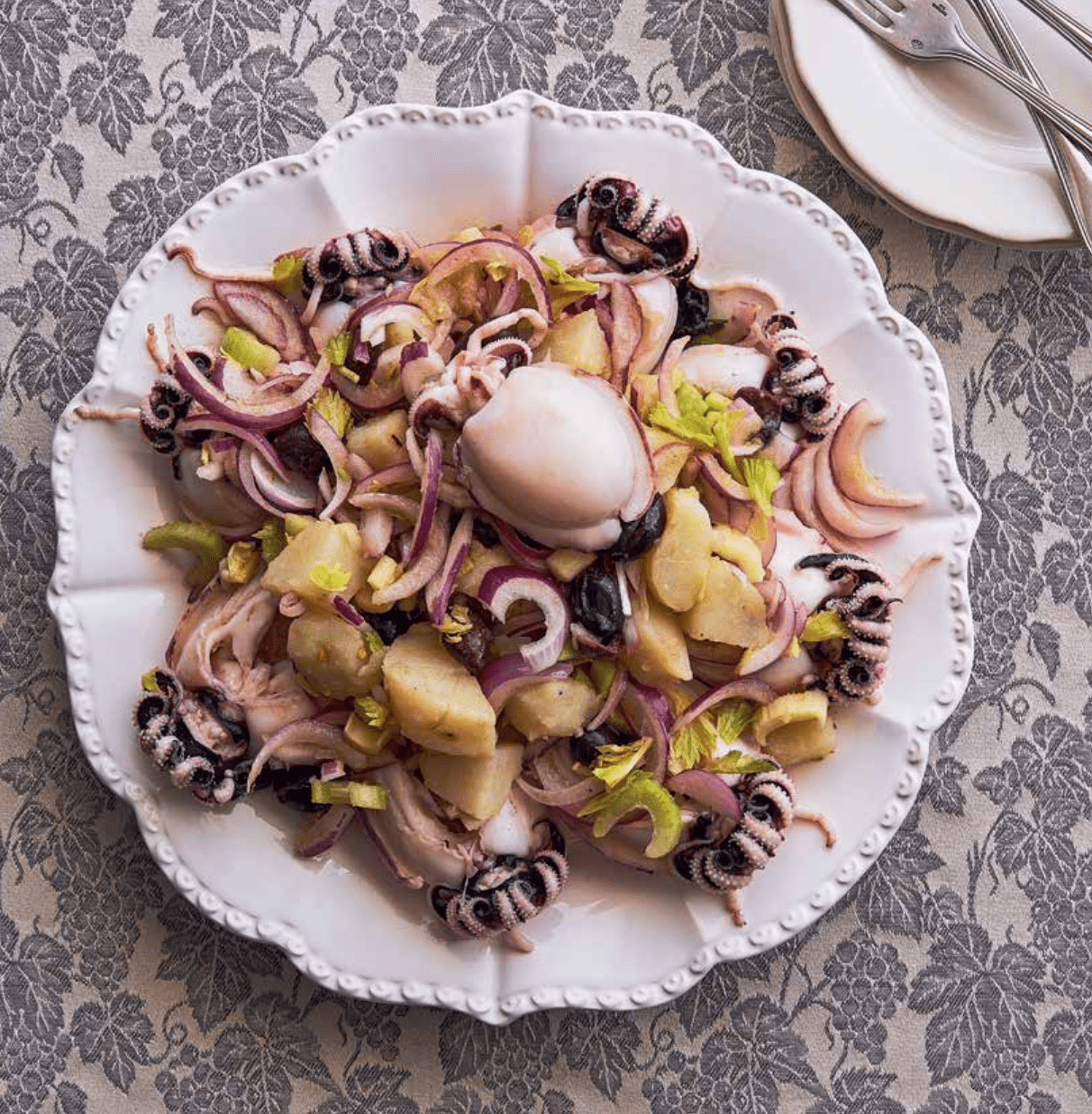 Cuttlefish Salad with Potatoes and Olives - Lidia